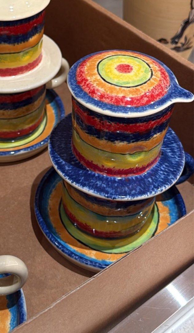 Hand-Painted Ceramic Coffee Drip Set, Furniture & Home Living ...