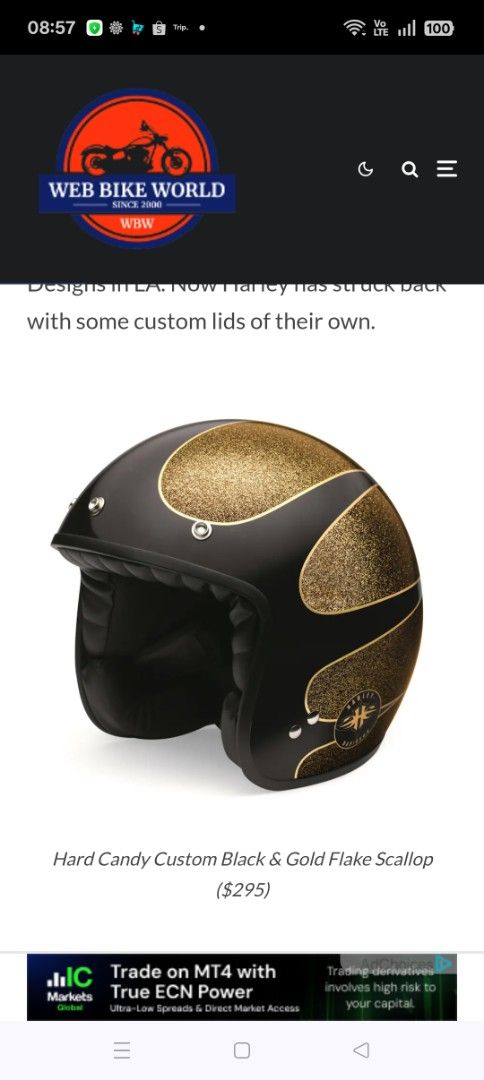 Hard Candy Custom Black & Gold Flake Scallop Helmet, Motorcycles ...