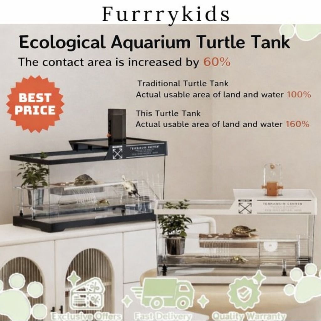 High-Transparency Turtle Tank (Landscape / Filtration / Luxurious ...