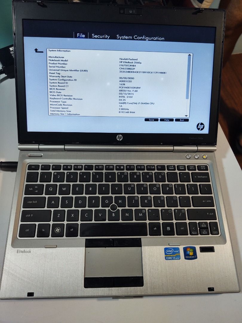 HP EliteBook 2560p i5 laptop Can Upgrade Alot Check Description ...