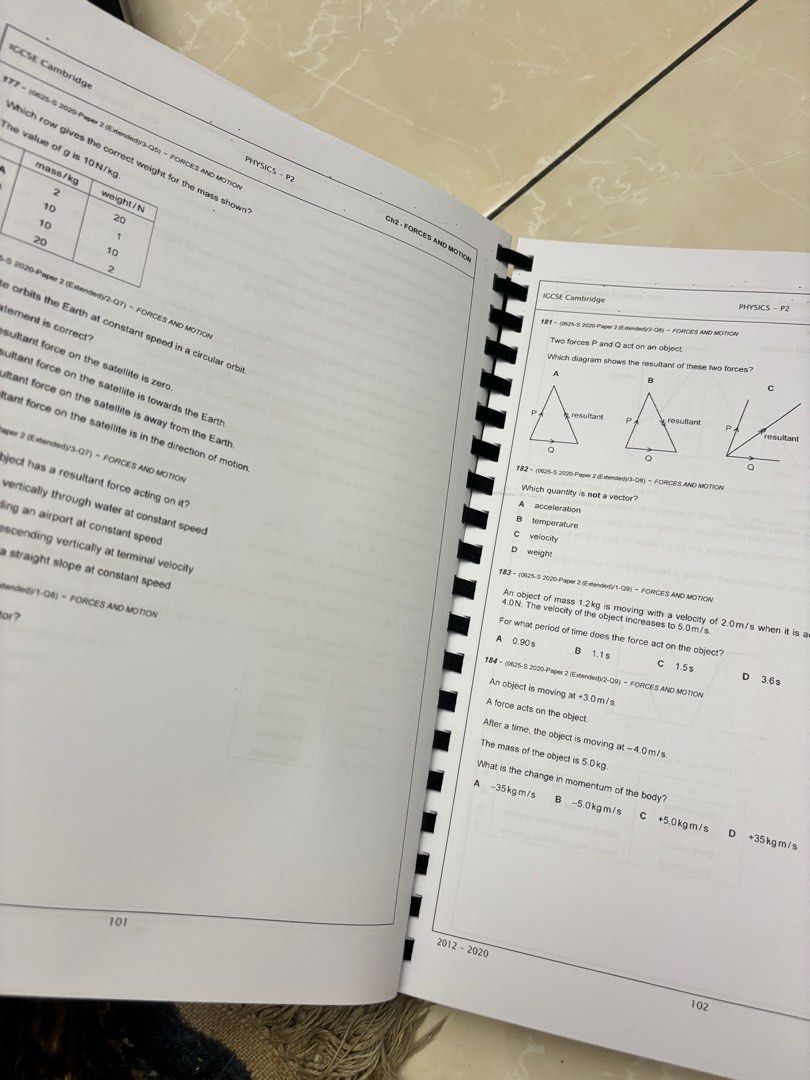 IGCSE Physics Paper 2 Past Years, Hobbies & Toys, Books & Magazines ...
