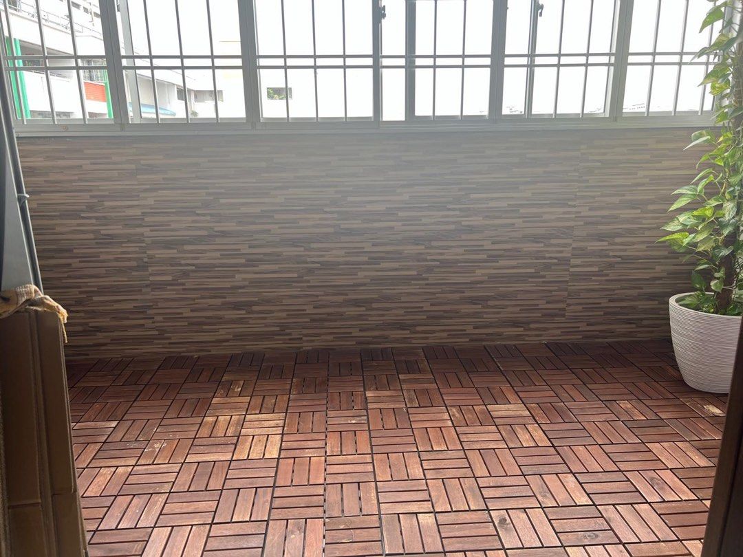 IKEA RUNNEN Wooden Interlocking Deck Tiles, Furniture & Home Living ...