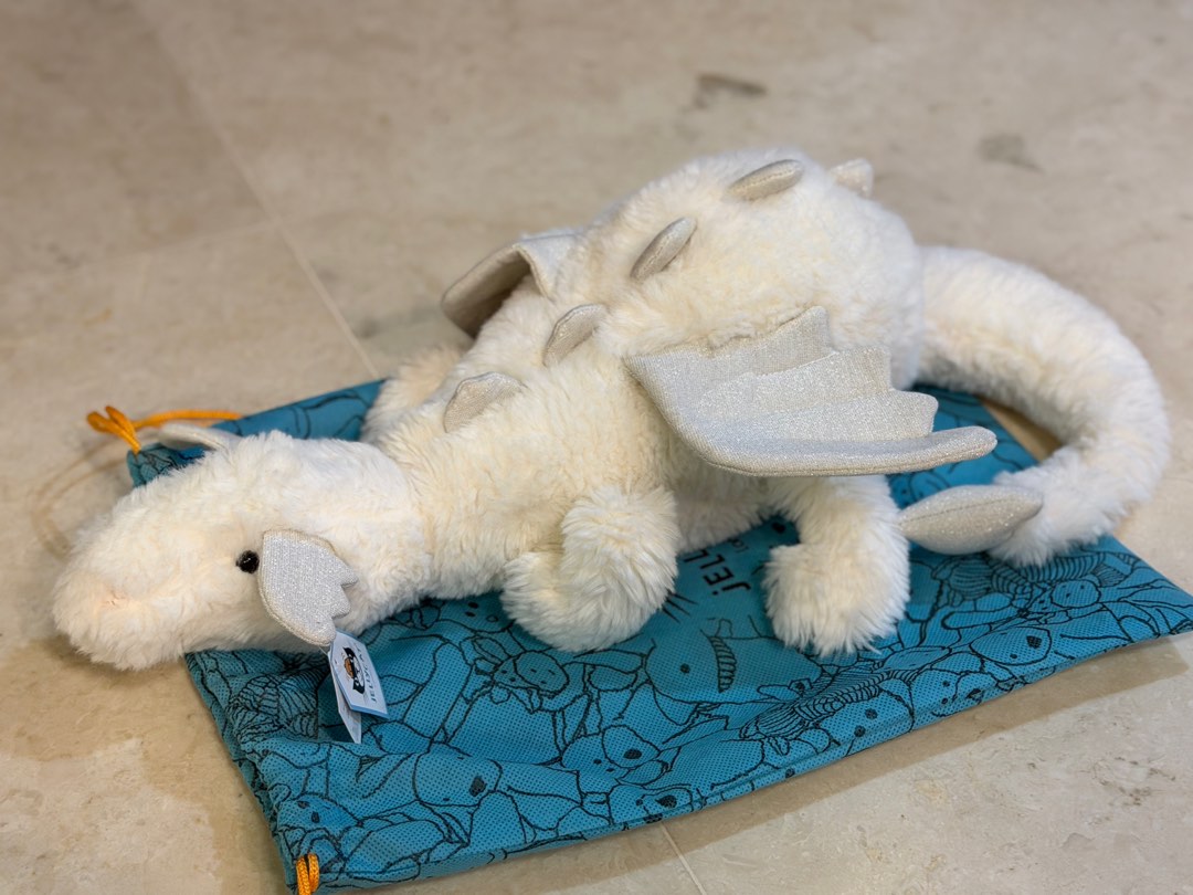 Jellycat Snow Dragon Plush Toy - Brand New, Hobbies & Toys, Toys ...