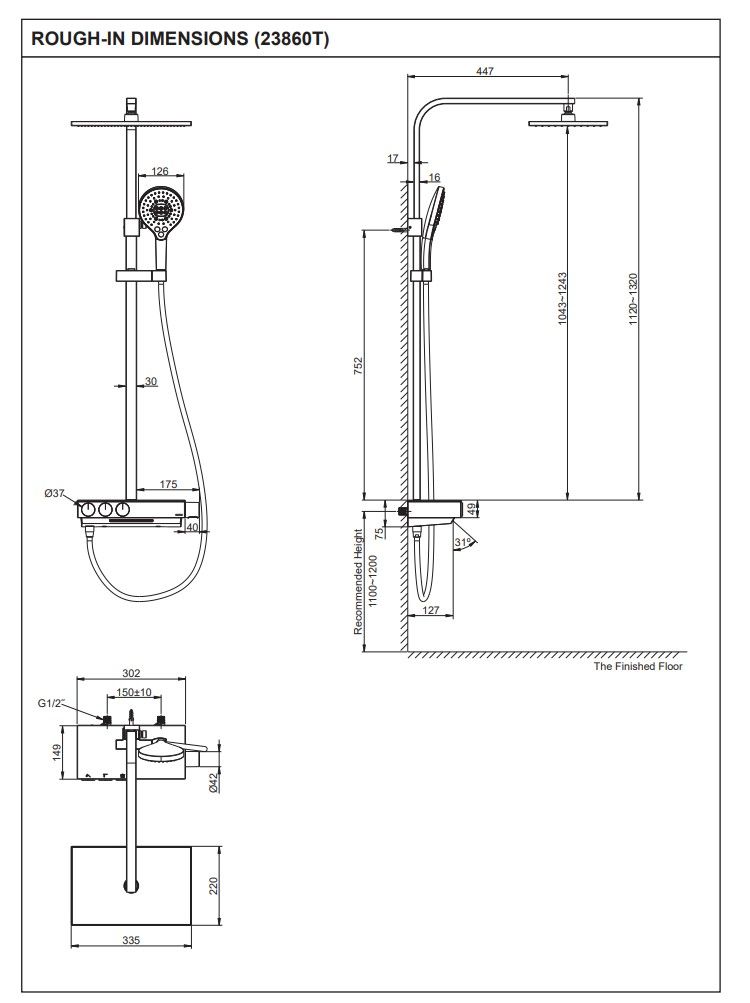 Kohler恆溫三出水淋浴柱 K-23860T-9-CP, 家庭電器, 熱水爐及淋浴設備 - Carousell