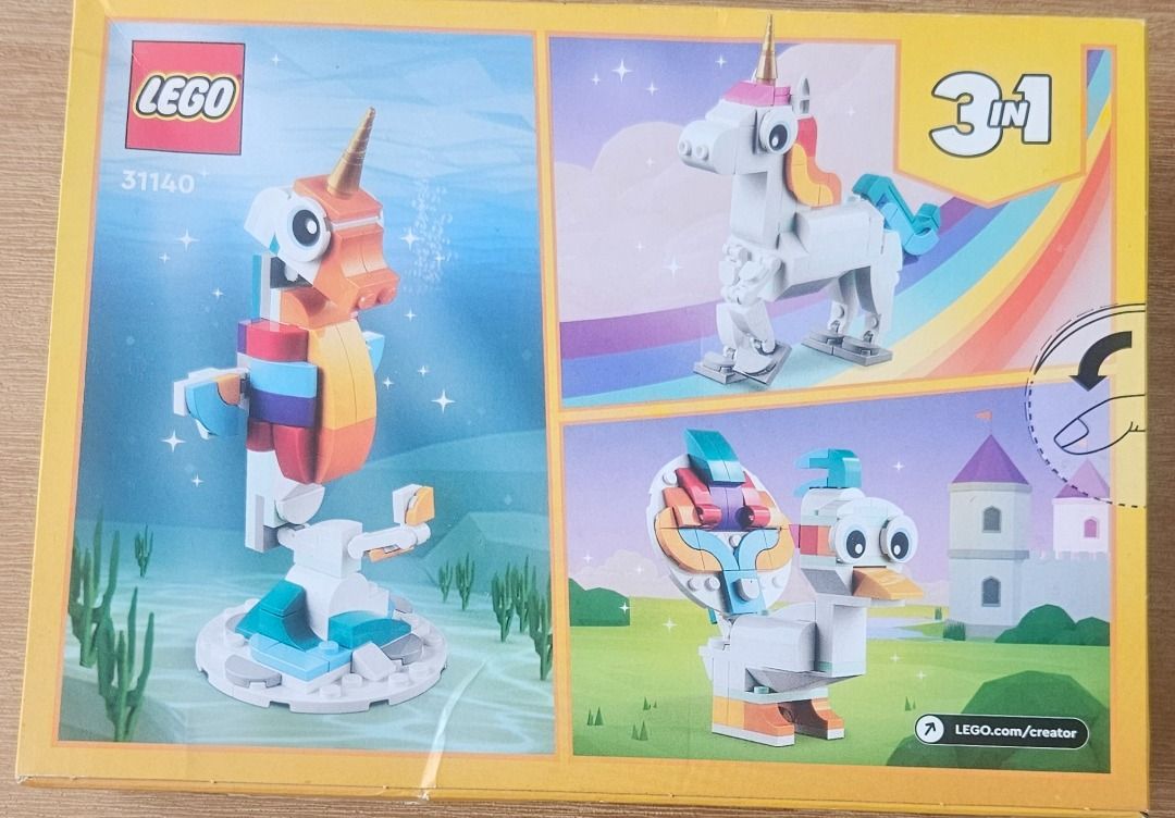 LEGO Creator 3-in-1 Seahorse, Unicorn, Duck Set 31140, Hobbies & Toys ...