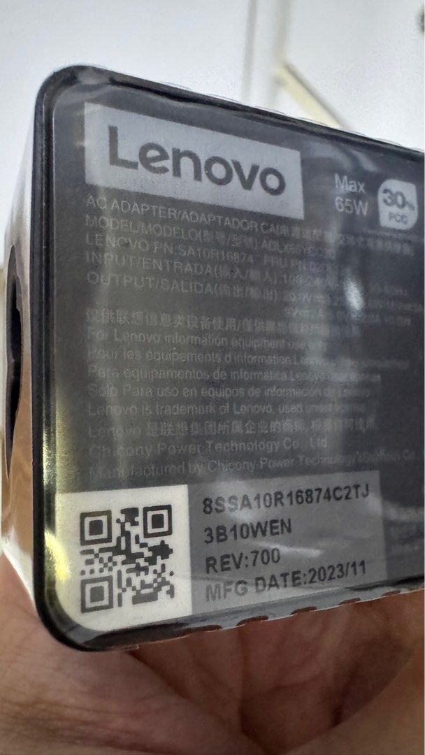 Lenovo 65W AC Adapter USB-C, Computers & Tech, Parts & Accessories ...