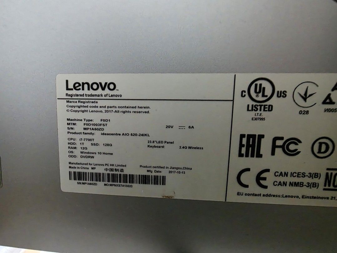 Lenovo All-in-One Desktop, Computers & Tech, Desktops on Carousell