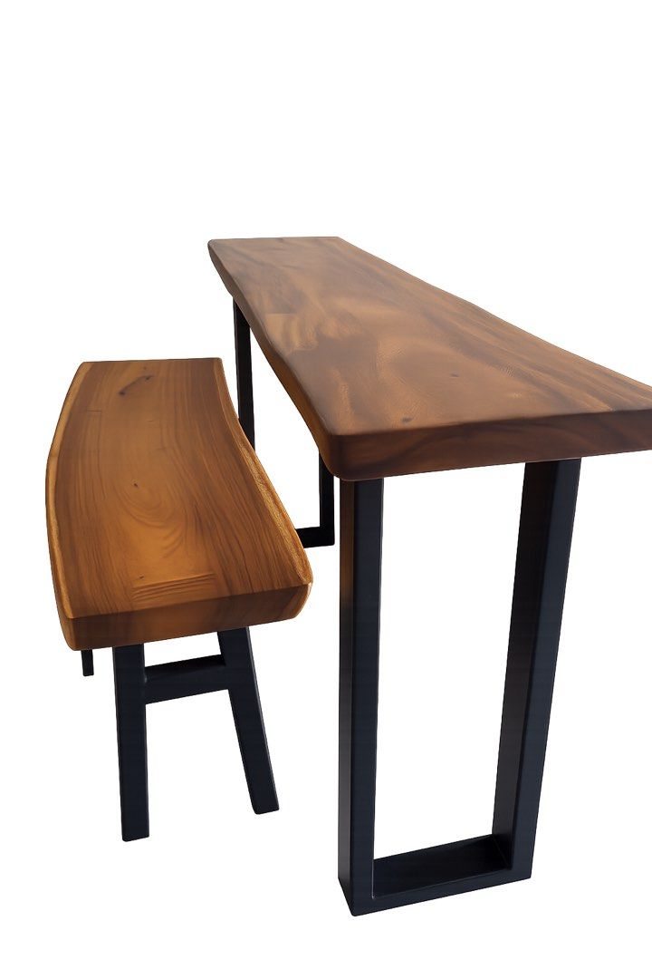 Live Edge Table and Bench Set, Furniture & Home Living, Furniture, Tables & Sets on Carousell