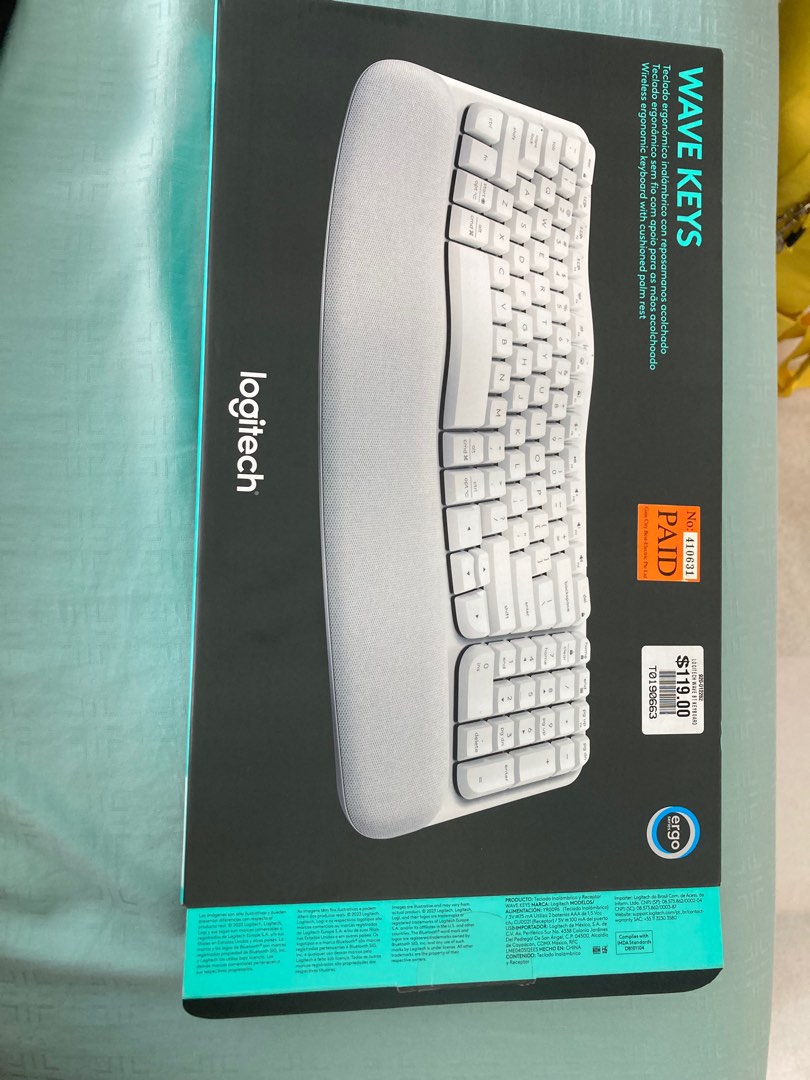 Logitech Wave Keys Ergonomic Keyboard - Brand New, Computers & Tech ...