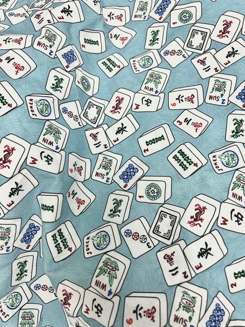 Mahjong Fabric, Hobbies & Toys, Stationery & Craft, Craft Supplies ...