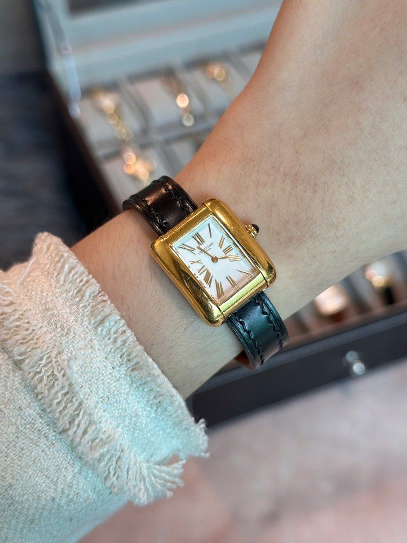 MARK DOWN SALE🔥 Vintage VENDOME Tank Gold-tone Case White Roman Dial ...