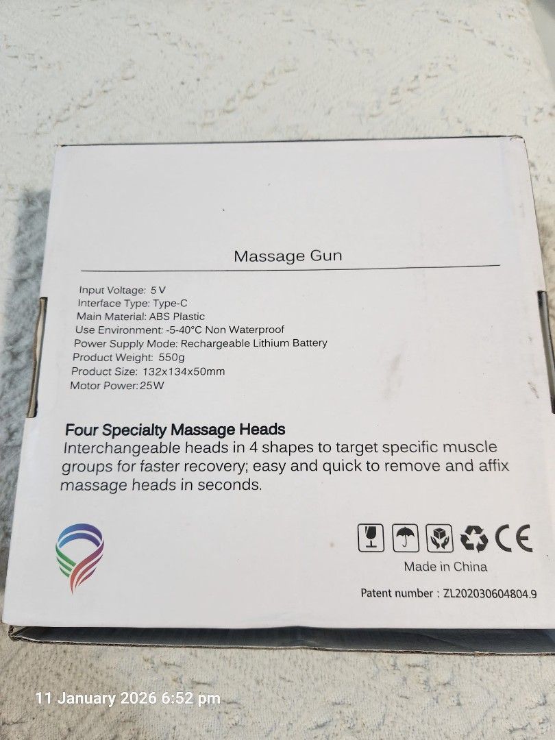 Massage Gun with Multiple Heads, Health & Nutrition, Massage Devices on ...