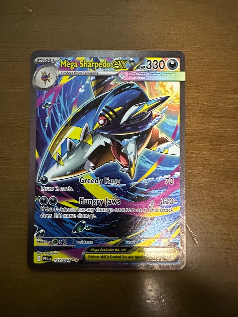 Mega Sharpedo EX Pokemon Card 122/094, Hobbies & Toys, Toys & Games on ...