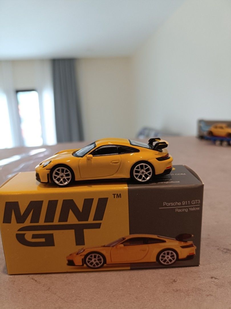 Mini gt Porsche 911 GT3 racing yellow, Hobbies & Toys, Toys & Games on ...