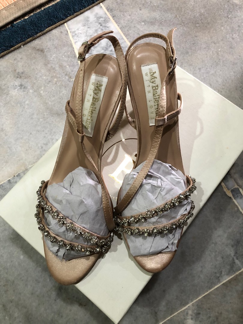 My Ballerine Angeline comfy heels - nude, Women's Fashion, Footwear ...