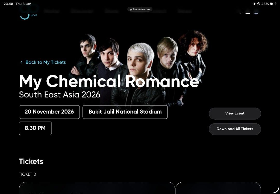 My Chemical Romance South East Asia 2026 Tickets, Tickets & Vouchers ...