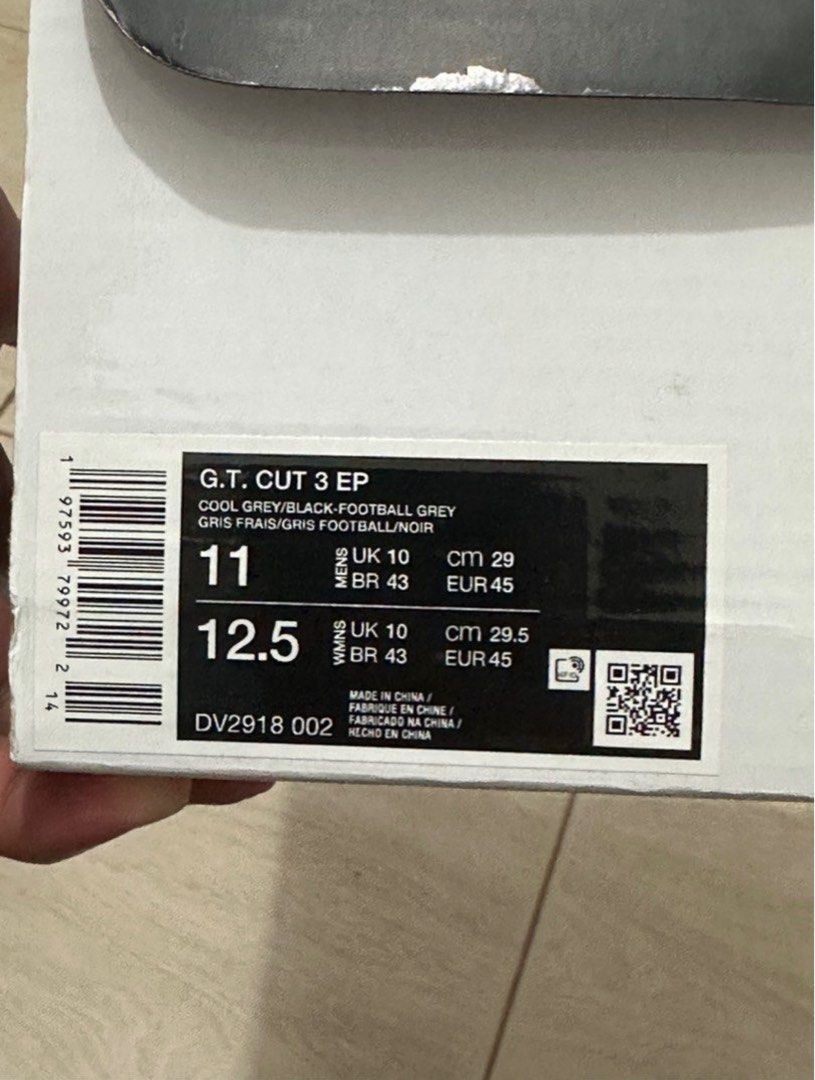 Nike GT Cut 3 EP Cool Grey, Men's Fashion, Footwear, Sneakers on Carousell