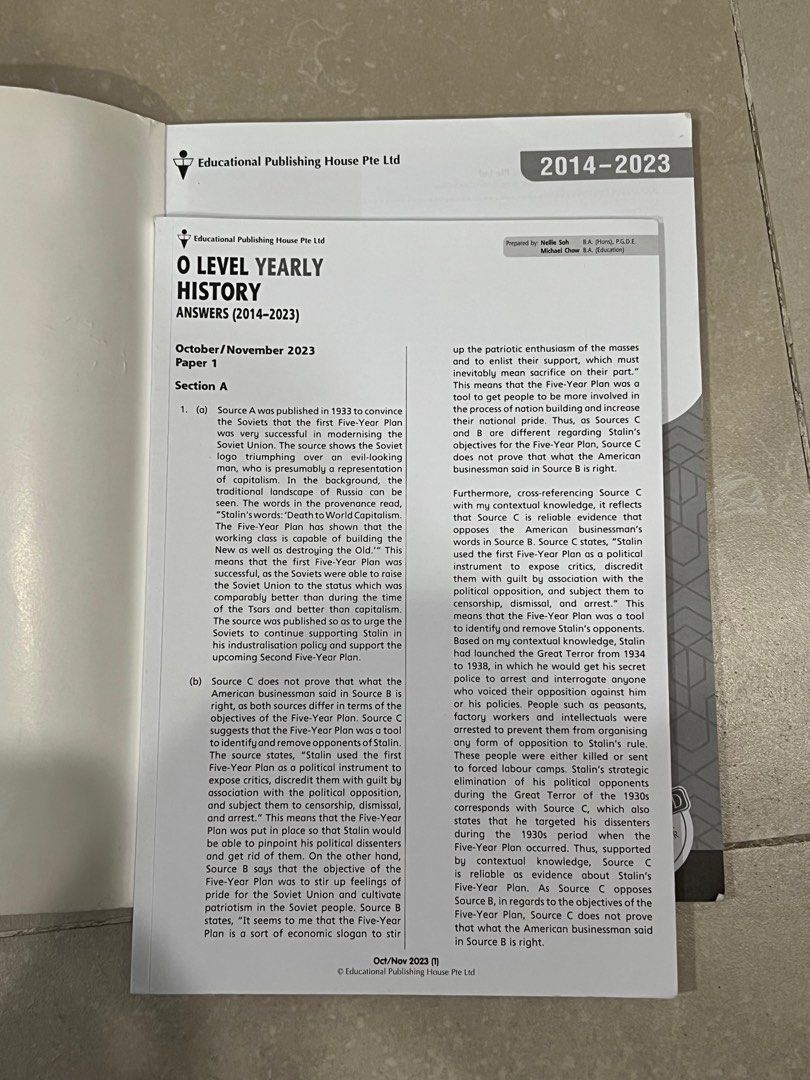 O Level History Yearly TYS (2014-2023), Hobbies & Toys, Books ...