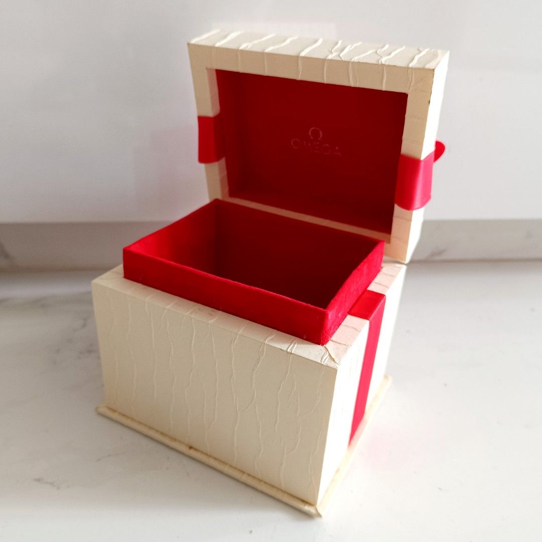 Omega Watch Box with Red Ribbon, Luxury, Watches on Carousell