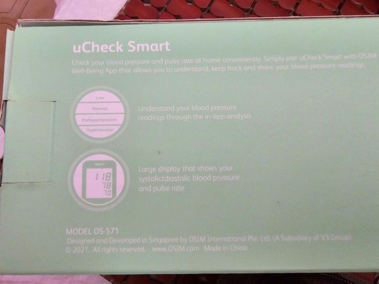 OSIM uCheck Smart Blood Pressure Monitor, Health & Nutrition, Health ...