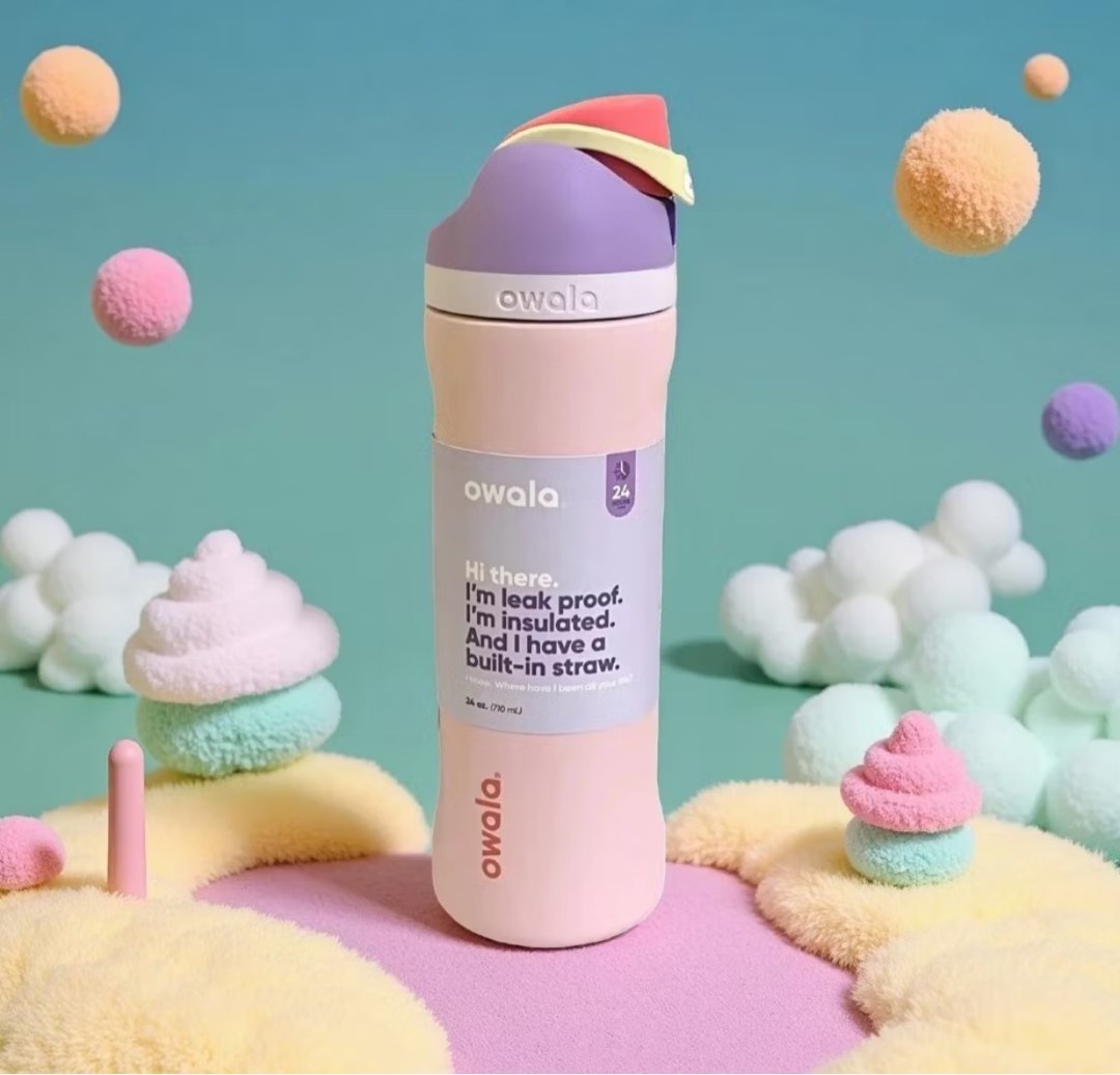 Owala Insulated Stainless Steel Water Bottle (Light Pink and Blue ...