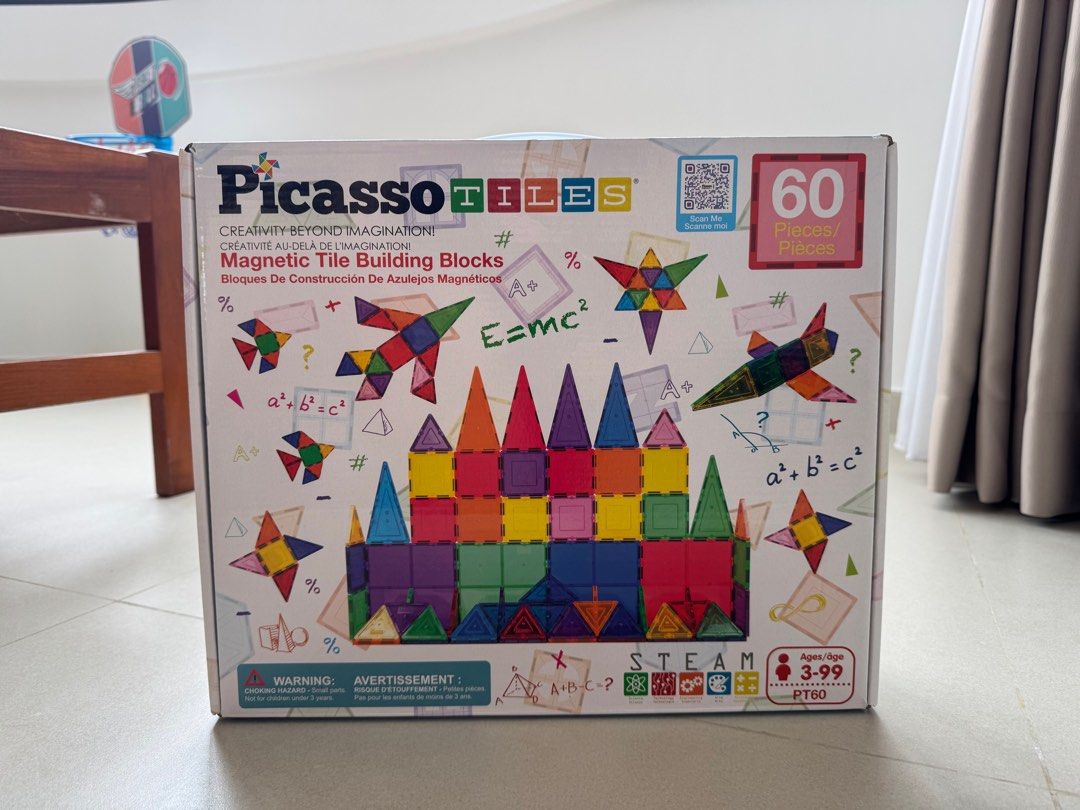 Picasso Tiles 60 Piece Magnetic Building Blocks Set, Hobbies & Toys ...