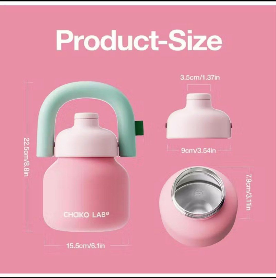 Pink Chako Lab Kettle Water Bottle - 1000ml, Furniture & Home Living ...