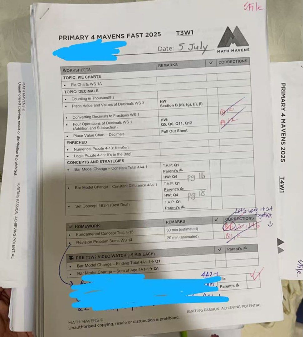 Primary 4 Math Mavens 2025 Term 3 Worksheet, Hobbies & Toys, Books ...