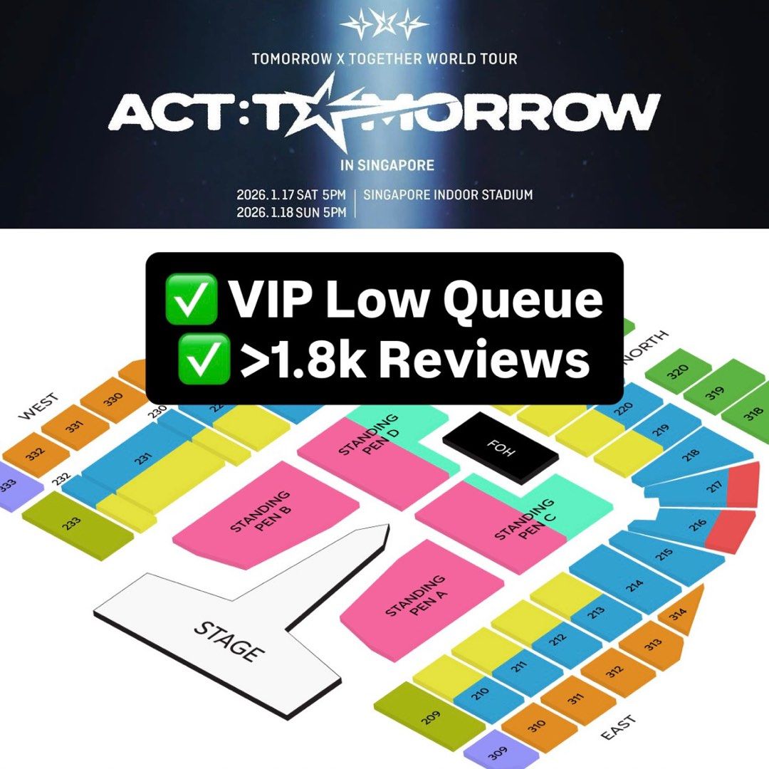 [Low QN] TXT VIP Singapore Act Tomorrow Concert 17 18 Jan Sat Sun ...