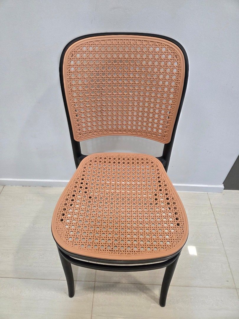 Rattan Back Chair - Black Frame, Furniture & Home Living, Furniture ...