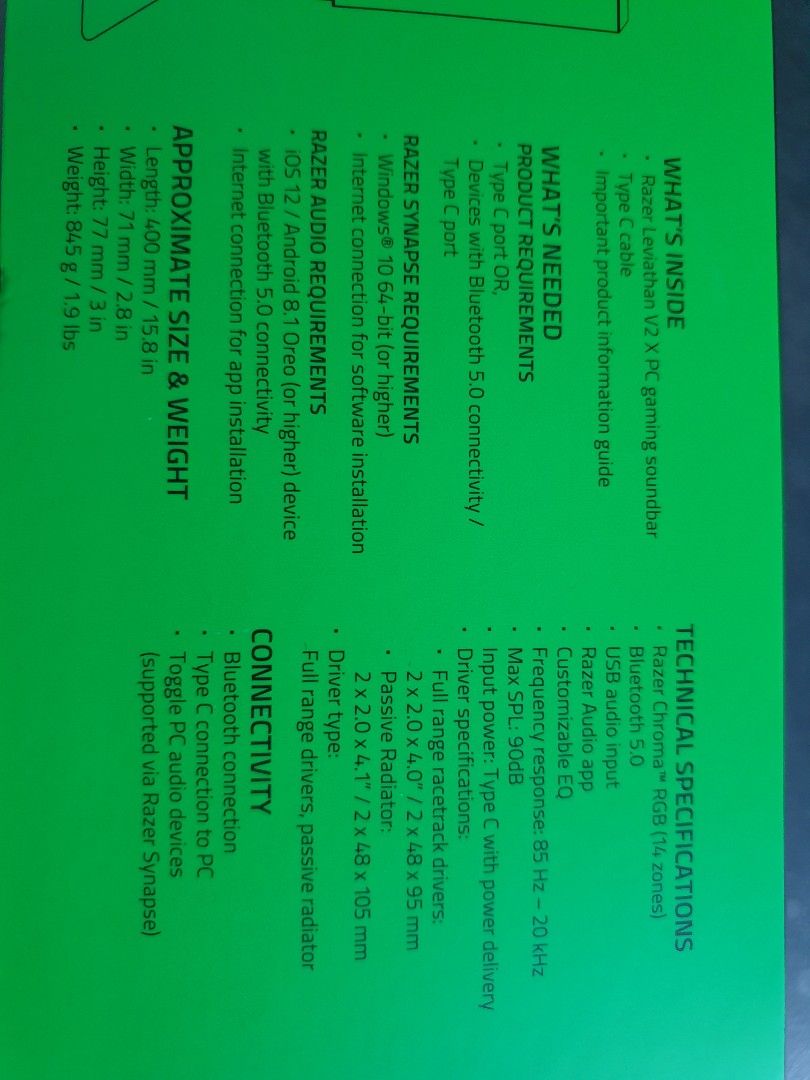 Razer Leviathan V2 X PC Gaming Soundbar, Audio, Soundbars, Speakers ...