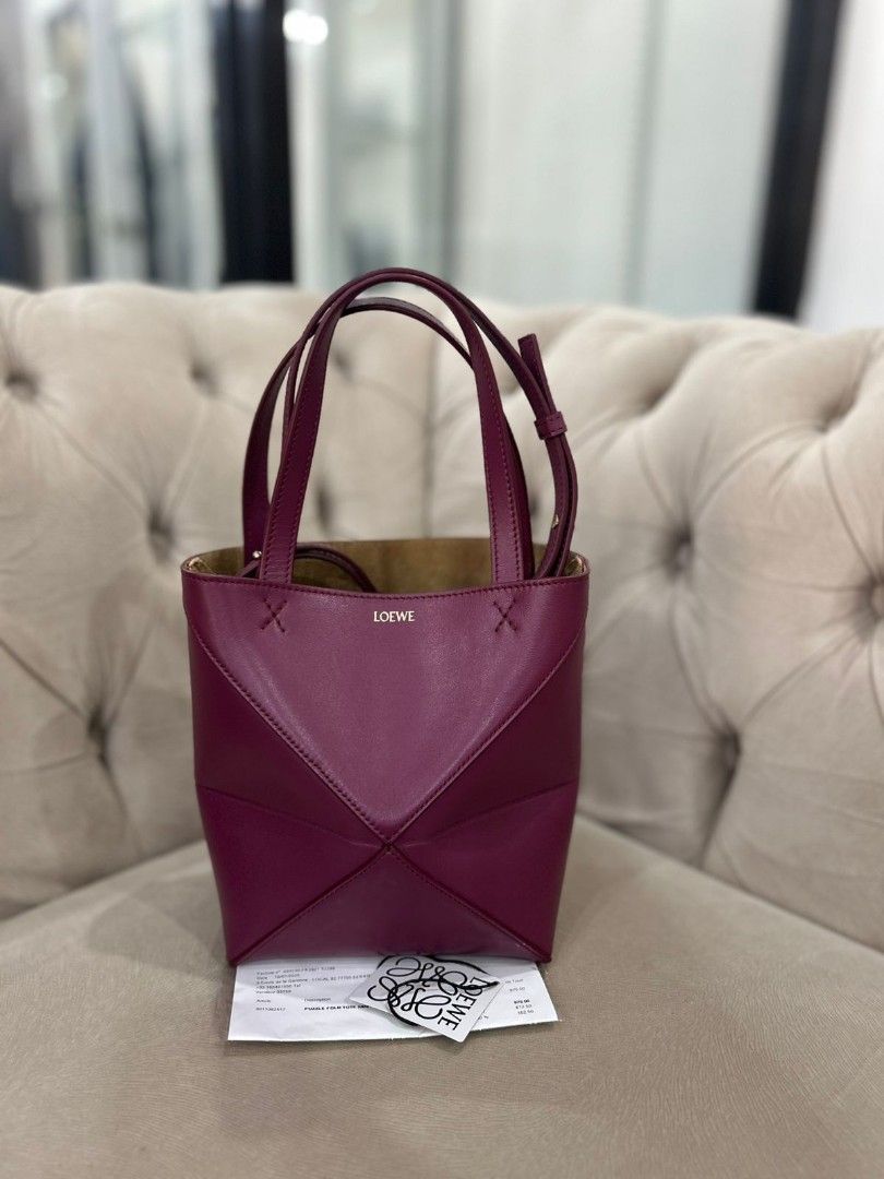 Reprice VVGC Loewe Mini Puzzle Fold Tote Shiny Calfskin Ghw 2025 sz 20 ...