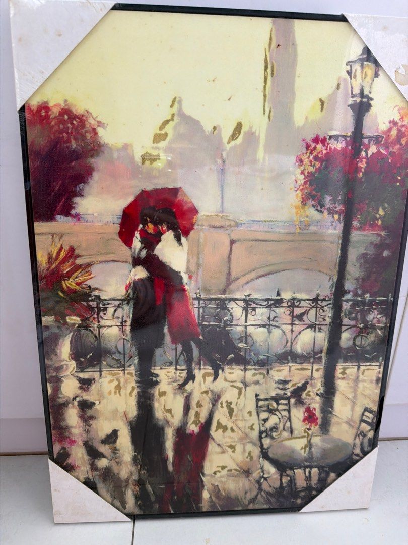 Romantic Couple Painting with Frame, Furniture & Home Living, Home ...
