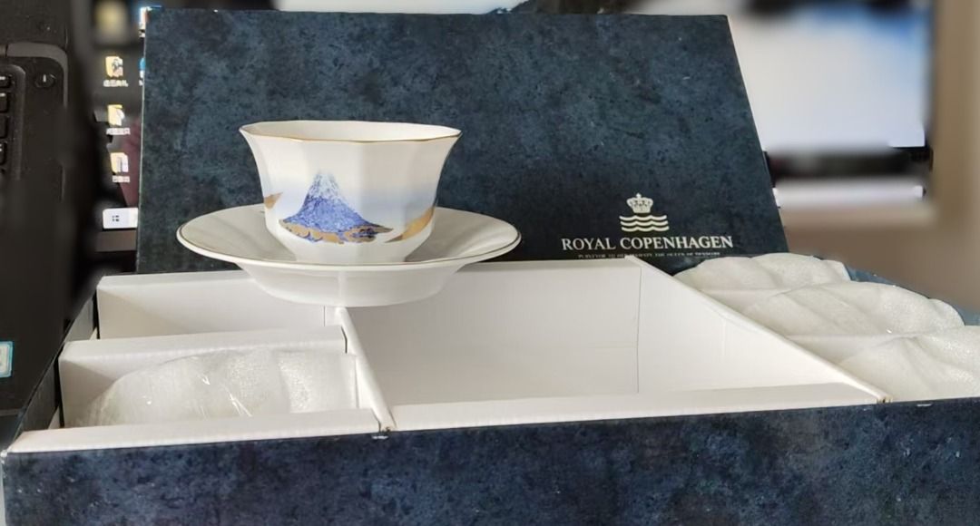 Royal Copenhagen Sun Moon Tensho Tomigoku Blue Fuji Tea Cup Set of 5 ...