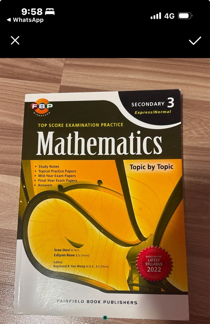 Secondary 3 Mathematics Textbook - Express/Normal, Hobbies & Toys ...