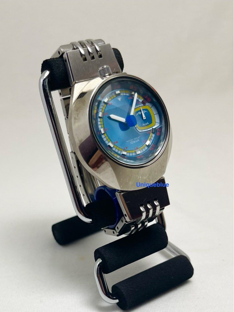 Seiko Alba AKA V707 Analog Quartz Watch Blue Dial Water Resist 10 Bar ...