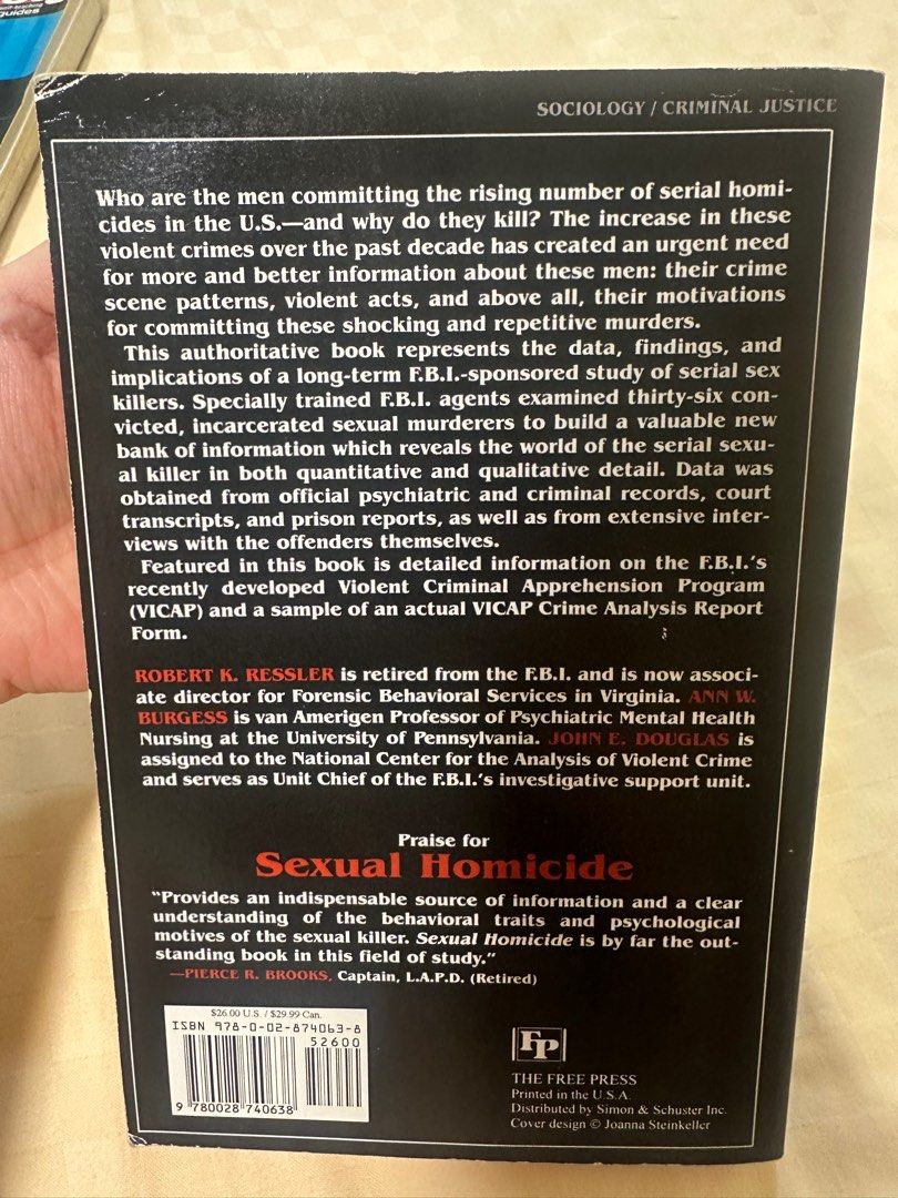 Sexual Homicide: Patterns and Motives - True Crime Book, Hobbies & Toys ...