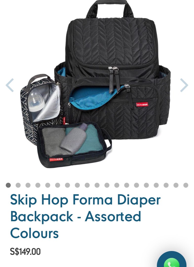 Skip Hop Forma Diaper Backpack - Black (SG60), Babies & Kids, Going Out ...