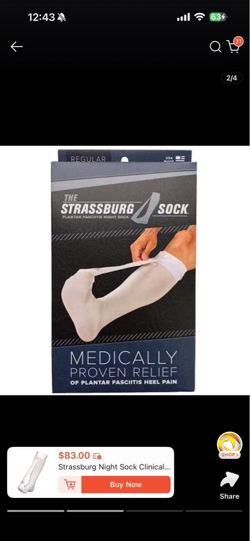 Strassburg Plantar Fasciitis Night Sock, Health & Nutrition, Braces ...