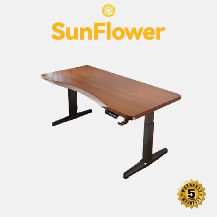 Sunflower Electric Standing Desk - Walnut, Furniture & Home Living ...