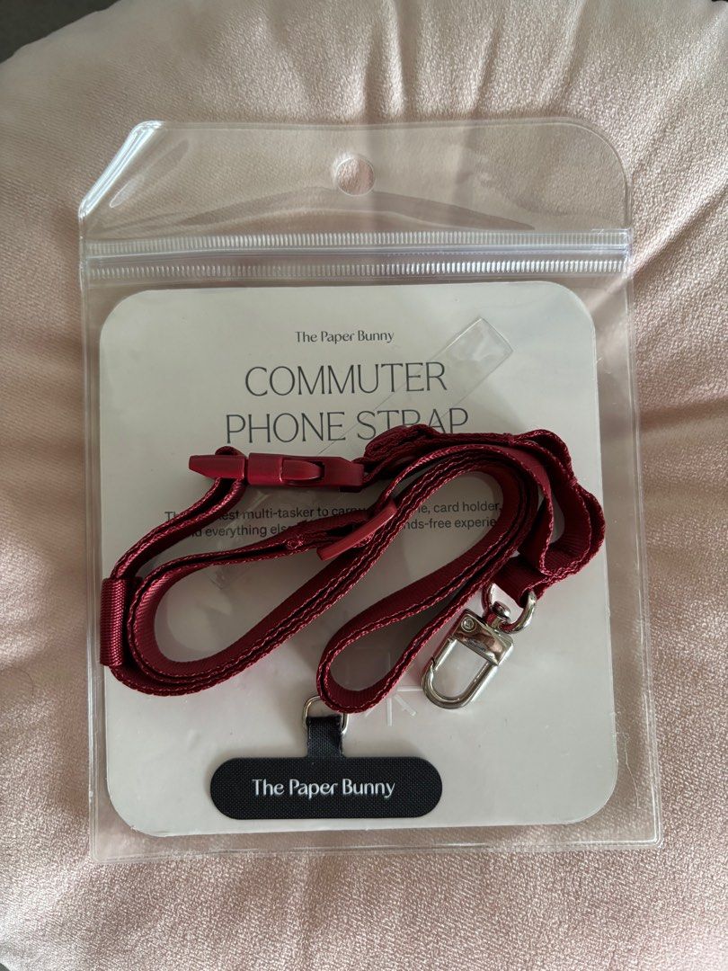 The Paper Bunny Commuter Phone Strap - Burgundy, Mobile Phones ...