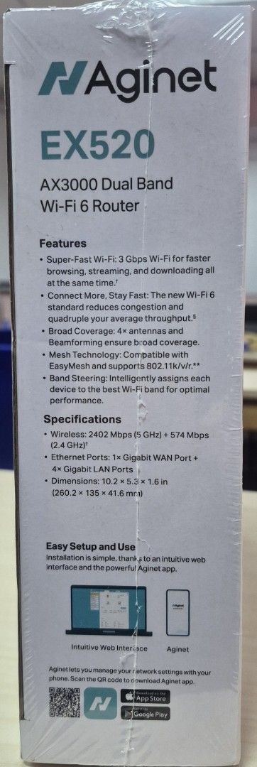 TP-Link Aginet EX520 AX3000 Dual Band Wi-Fi 6 Router, Computers & Tech ...