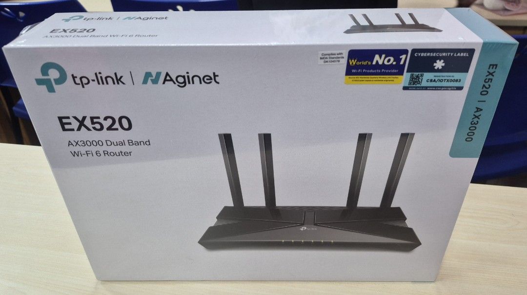 TP-Link Aginet EX520 AX3000 Dual Band Wi-Fi 6 Router, Computers & Tech ...
