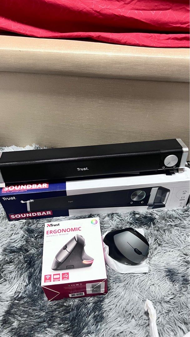 Trust SoundBar & Trust Ergonomic wireless mouse, Computers & Tech ...