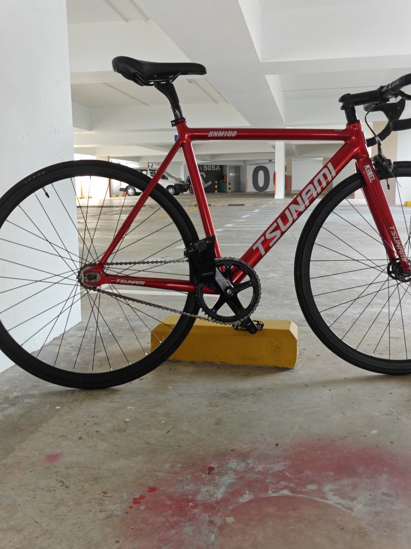 Tsunami Snm100 Fixed Gear Bike - Red, Sports Equipment, Bicycles ...
