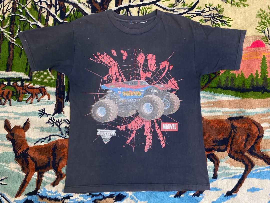 Vtg Y2K Marvel Spider Man Monster Jam, Men's Fashion, Tops & Sets ...