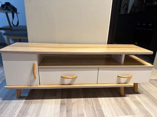 IKEA TV Console - White and Wood, Furniture & Home Living, Furniture ...