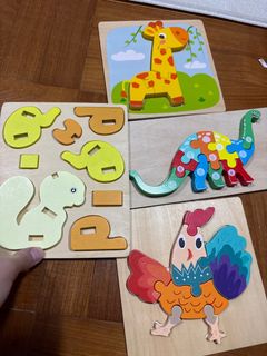 Puzzles, dupe lego, wooden train, Hobbies & Toys, Toys & Games on Carousell