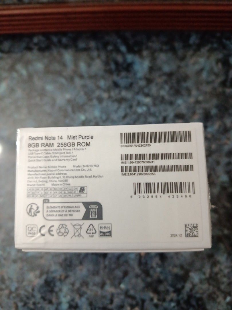 Xiaomi Redmi Note 14 4G Mist Purple 256GB, Mobile Phones & Gadgets ...