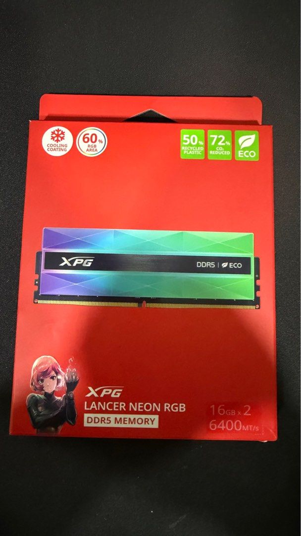 XPG Lancer Neon RGB DDR5 32GB RAM(2x16GB) 6400MHz CL32, Computers ...